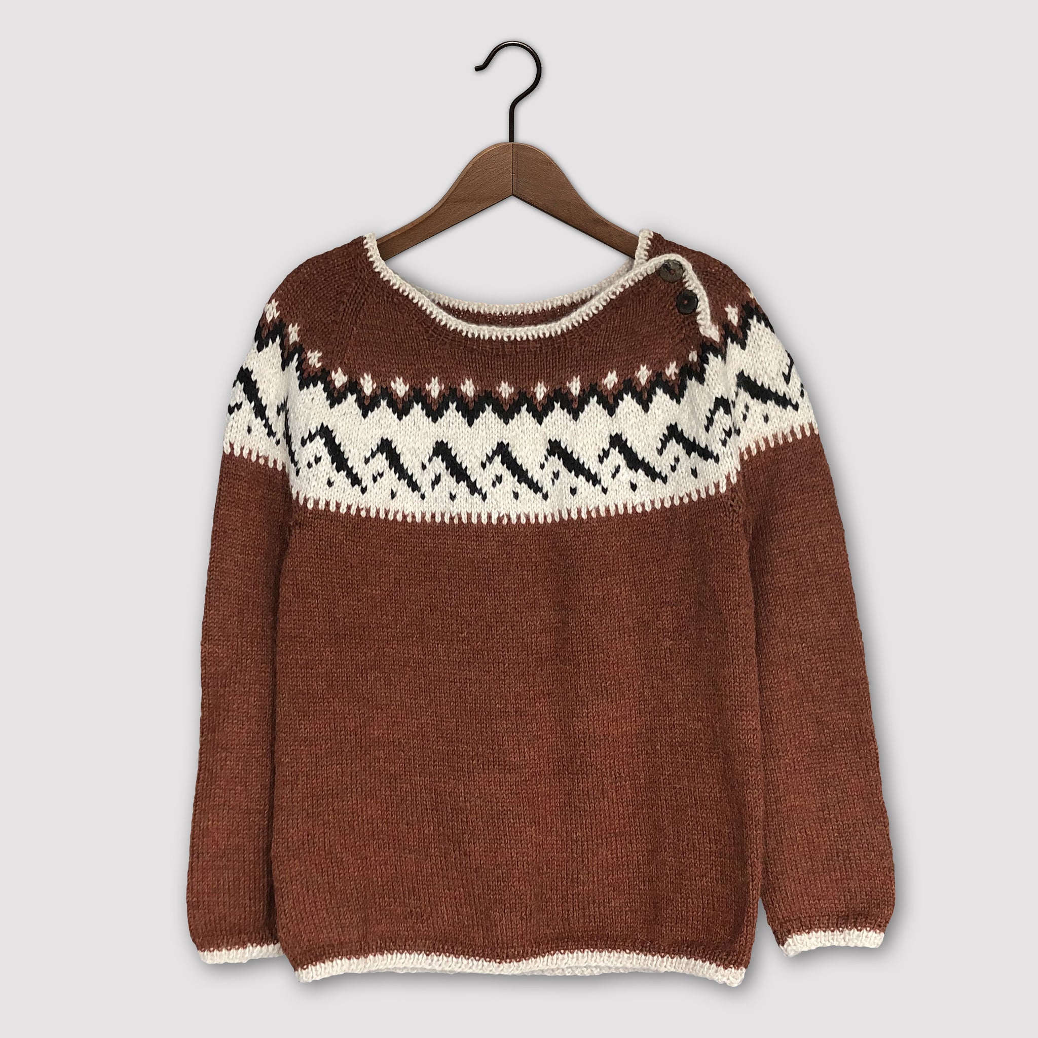 The Mountain button-neck jumper (rust/cream) – Hambro & Miller